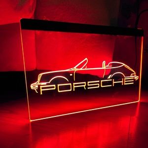 Other | Porsche Led Neon Red Light Sign 8x12 | Poshmark